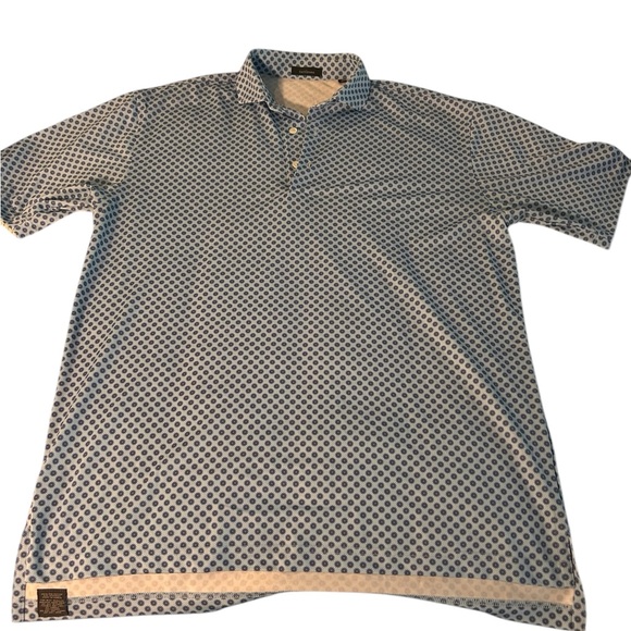 turtleson | Shirts | Turtleson Mens Blue Patterned Golf Polo Shirt ...